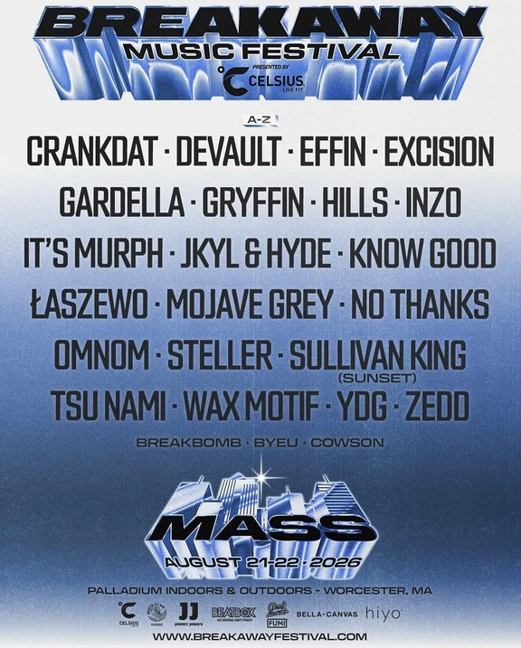 Breakaway Mass 2026 Lineup — August 21 - 22, 2026 • Humble